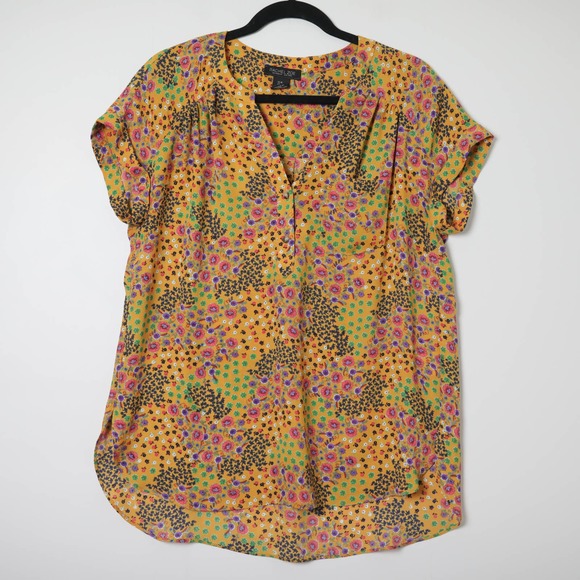Rachel Zoe | Tops | Rachel Zoe Orange Flower Pattern Lightweight Vibey ...